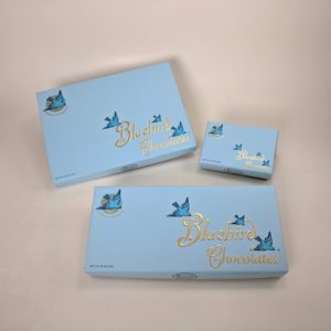 Bluebird Candy Loose Wrapped Rigid Chocolate Boxes with Gold Hotstamp ...